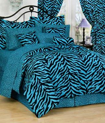 Blue Zebra Print Bedding Set Bedding