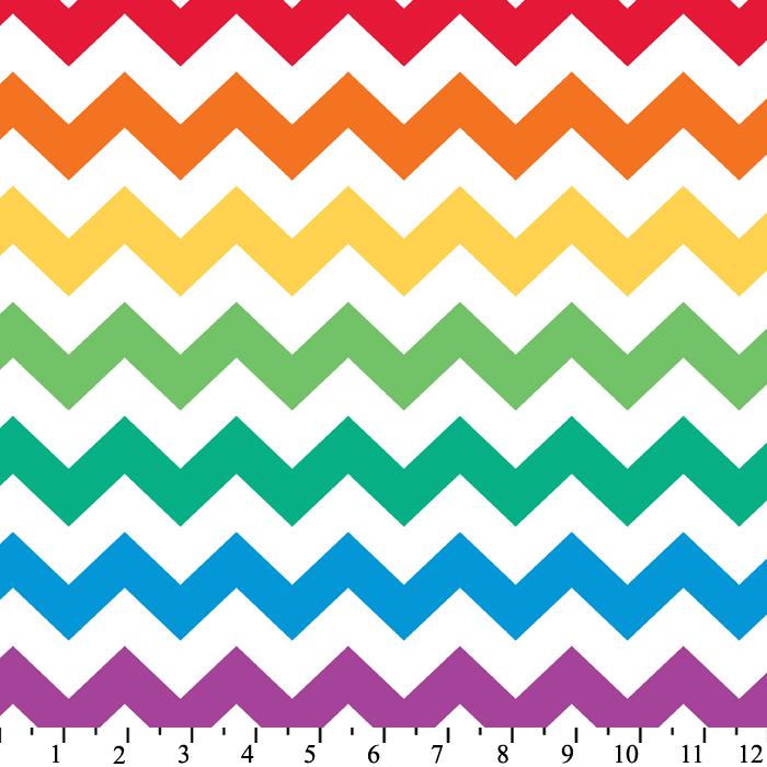 David Textiles Rainbow Chevron Cotton Print Fabric