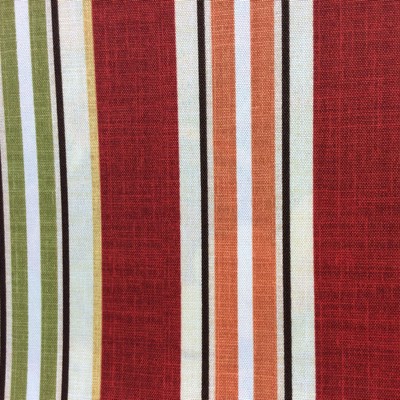 Plaza Fabrics Baja Linen Stripe Cherry Red Fabric