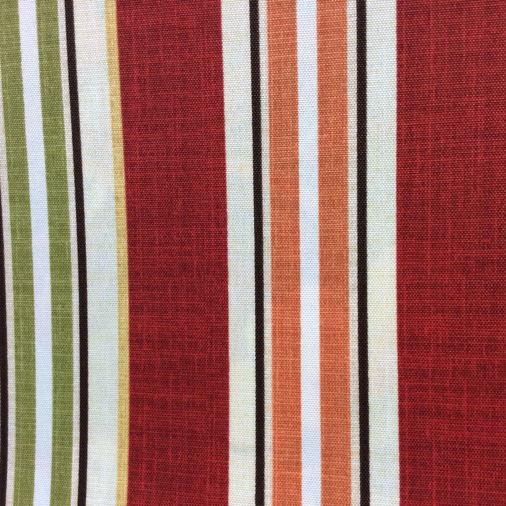 Plaza Fabrics Baja Linen Stripe Cherry Red Fabric