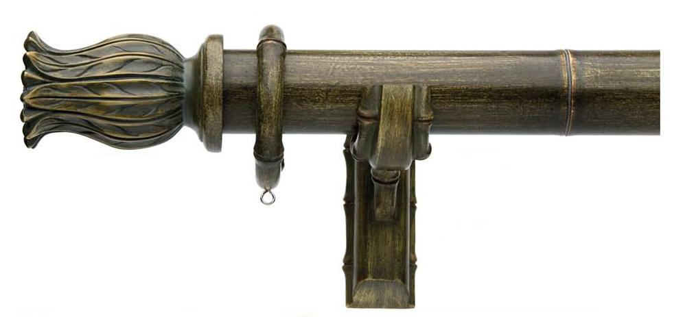 Antique Green Bamboo Rod Curtain Rods