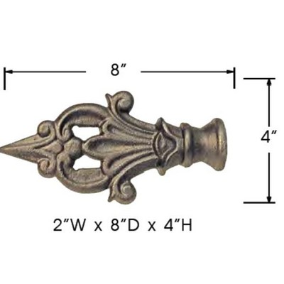 Decorative Spear Finial Old World Black Curtain Rods