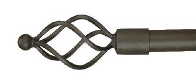 Spiral Curtain Rod Finial Pair Curtain Rods