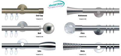 Finial ICKX Palladium Curtain Rods