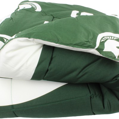 Michigan State Spartans Reversible Comforter Set Twin Sports Decor