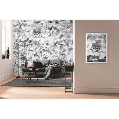 White Floral Wall Mural Wallpaper
