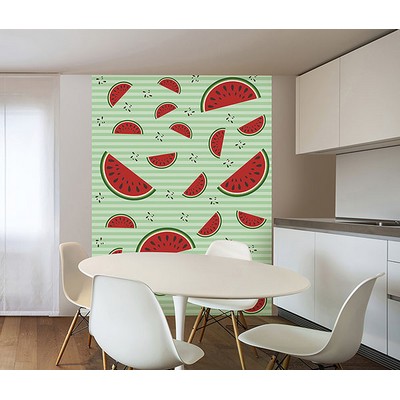 Watermelons with Mint Vintage Backdrop Wall Mural Wallpaper