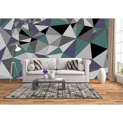 Grey Polygons Wall Mural Wallpaper