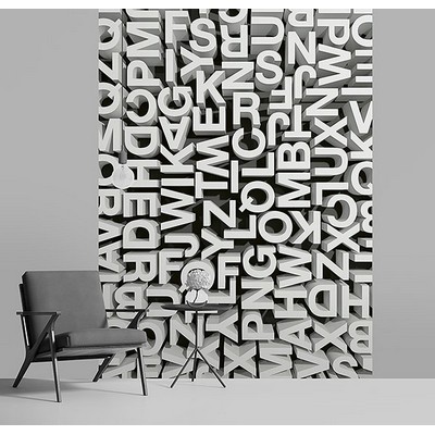 3D Typography Letters Wall Mural Wallpaper