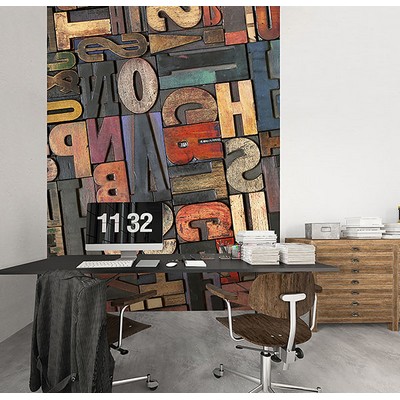 Vintage Letters Wall Mural Wallpaper