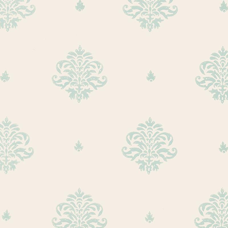 Schumacher Wallpaper MAYLA DAMASK WATER BLUE Wallpaper