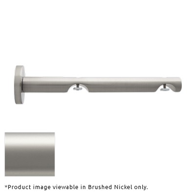 Double Rod Wall Mount H-Rail Curtain Track Satin Nickel Curtain Rods