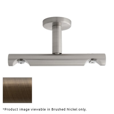 Double Rod Ceiling Mount H-Rail Curtain Track Brushed Bronze Curtain Rods