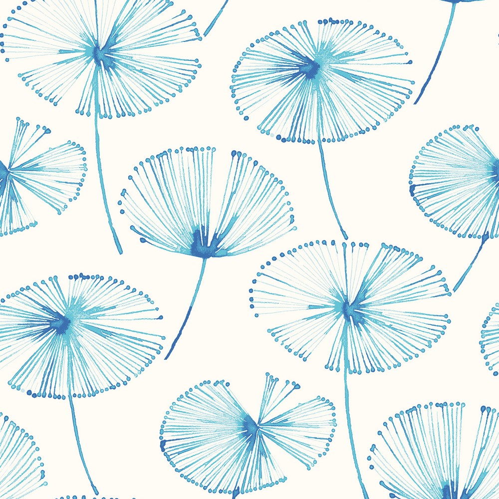 Brewster Wallcovering Paradise Blue Fronds Wallpaper Wallpaper