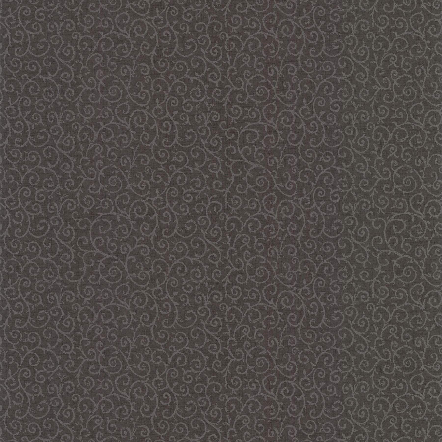 Brewster Wallcovering Tribe Scroll Black Scroll Texture Wallpaper