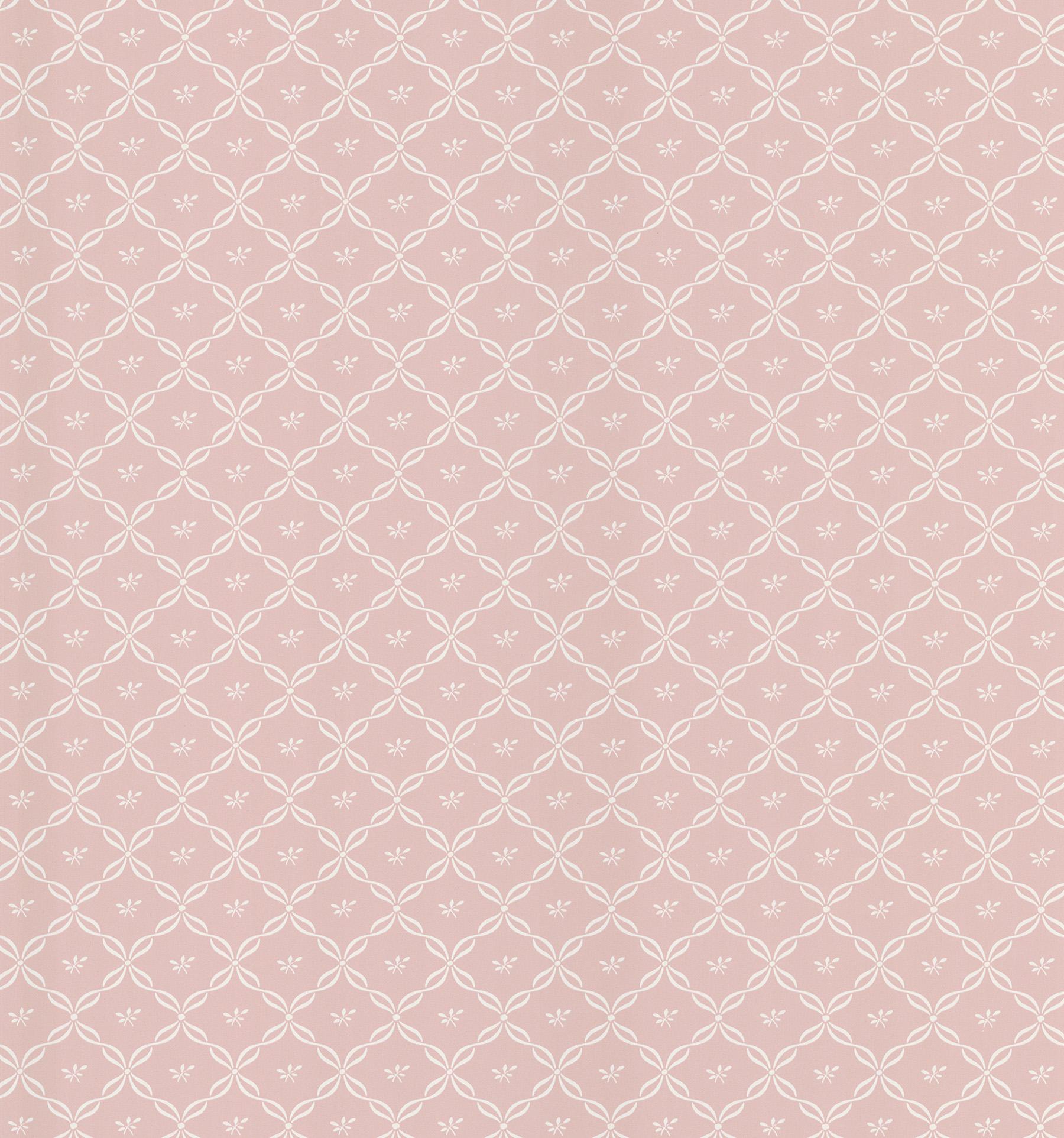 Brewster Wallcovering Frances Pink Ribbon Trellis Wallpaper