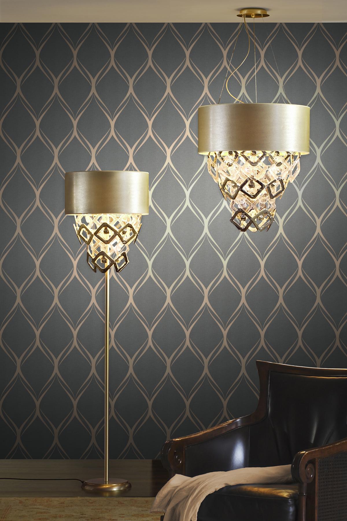 Brewster Wallcovering Gustav Silver Geometric Wallpaper