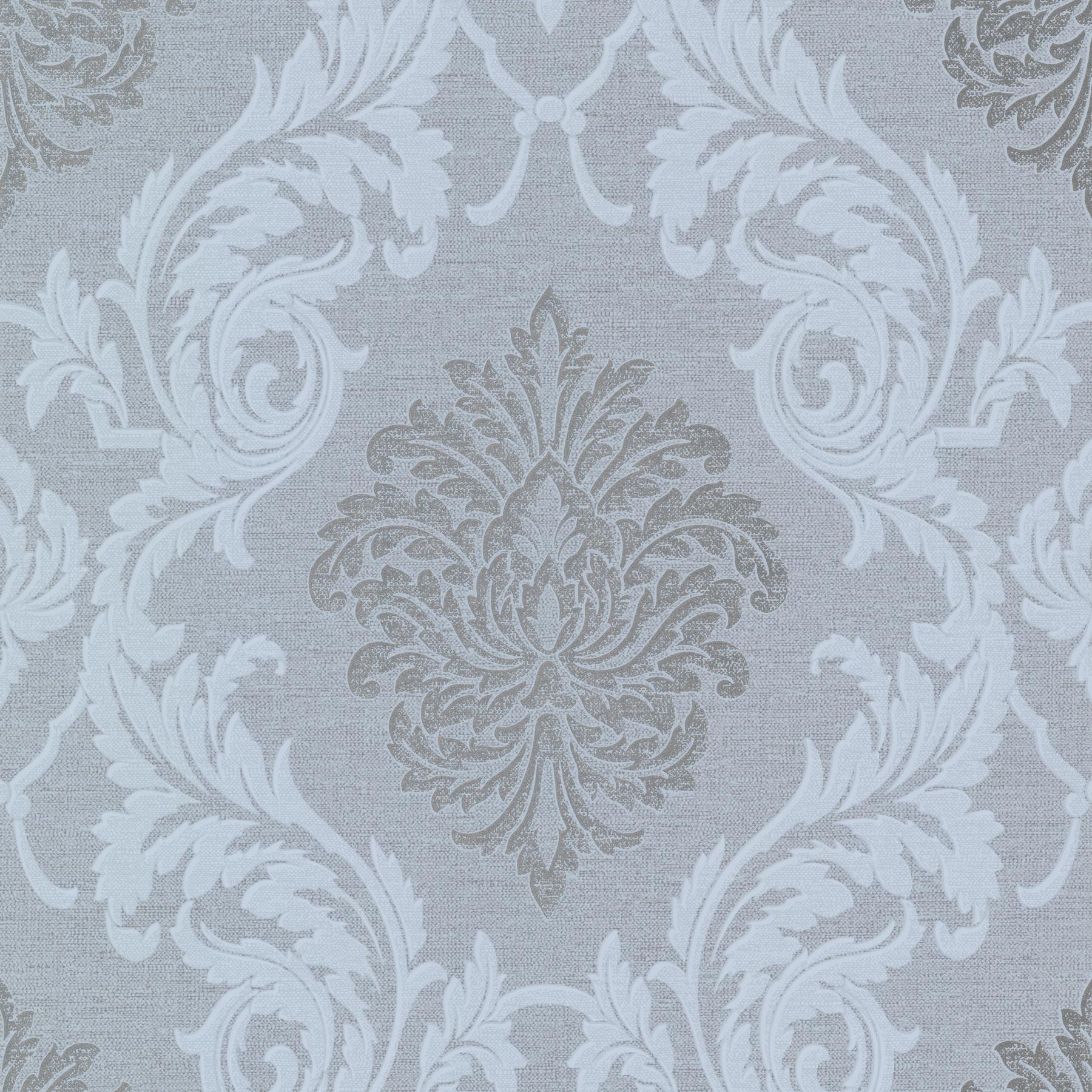 Brewster Wallcovering Rennie Grey Damask Wallpaper