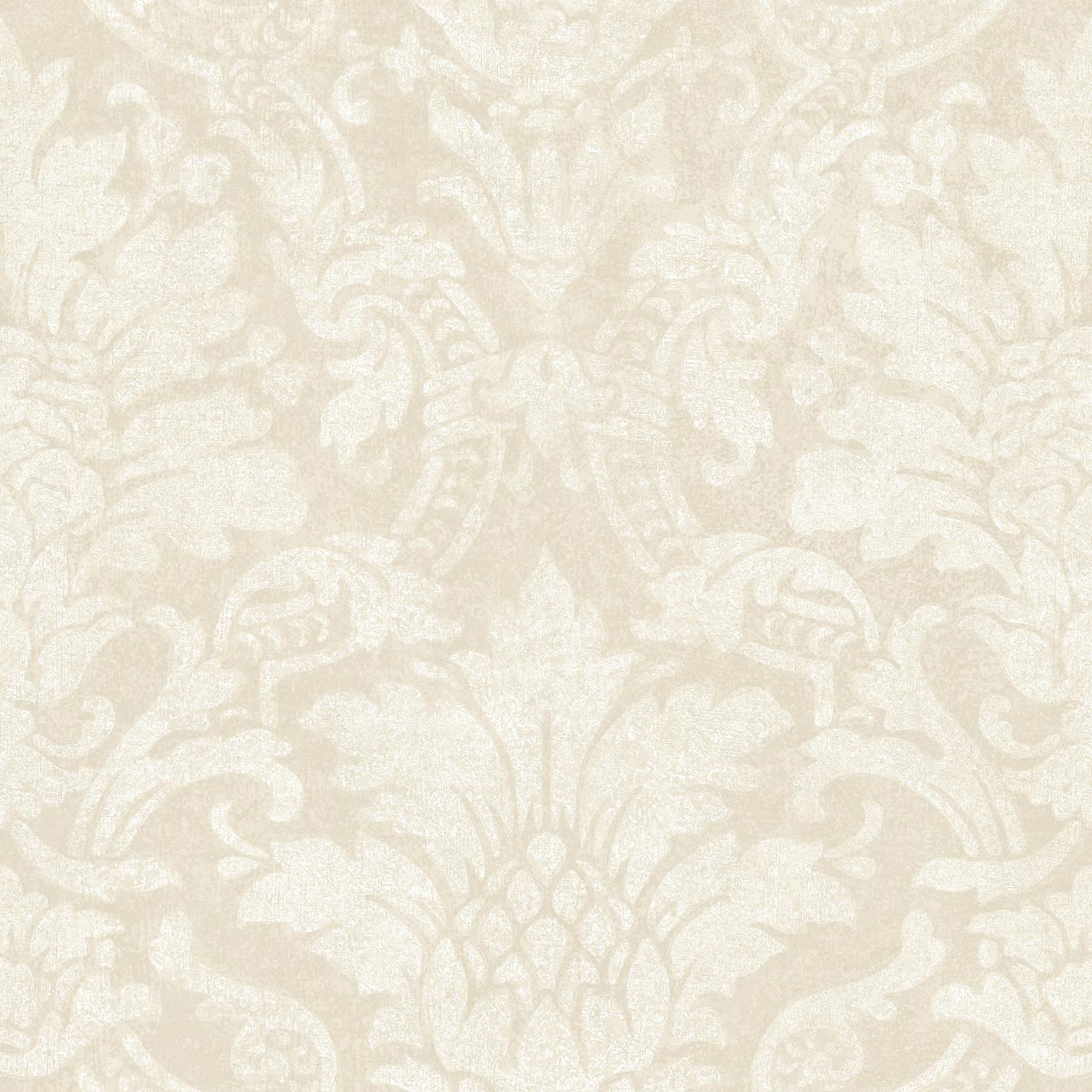 Brewster Wallcovering Cynthia Grey Distressed Damask Wallpaper Wallpaper