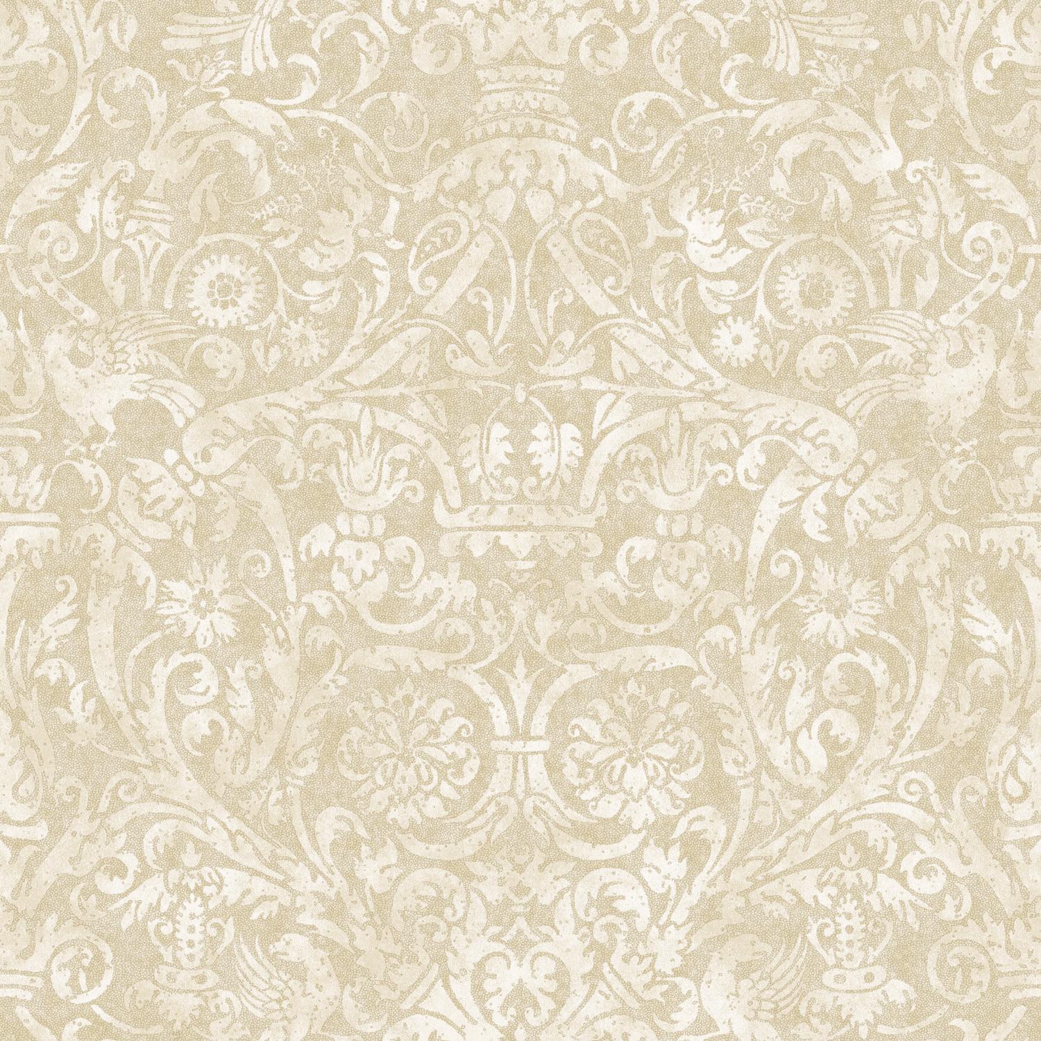 Brewster Wallcovering Bali Beige Damask Wallpaper Wallpaper