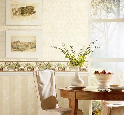 Brewster Wallcovering Brown Herb Style Border Wallpaper