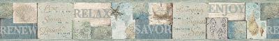 Brewster Wallcovering Sagamore Blue Cape Cod Border Wallpaper