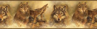 Brewster Wallcovering Brown Wolves Border Wallpaper