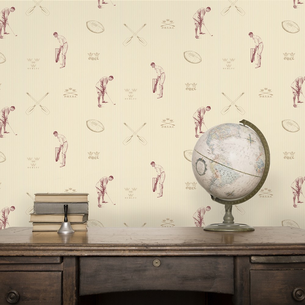 Brewster Wallcovering Full Blue Maroon Sports Wallpaper Wallpaper