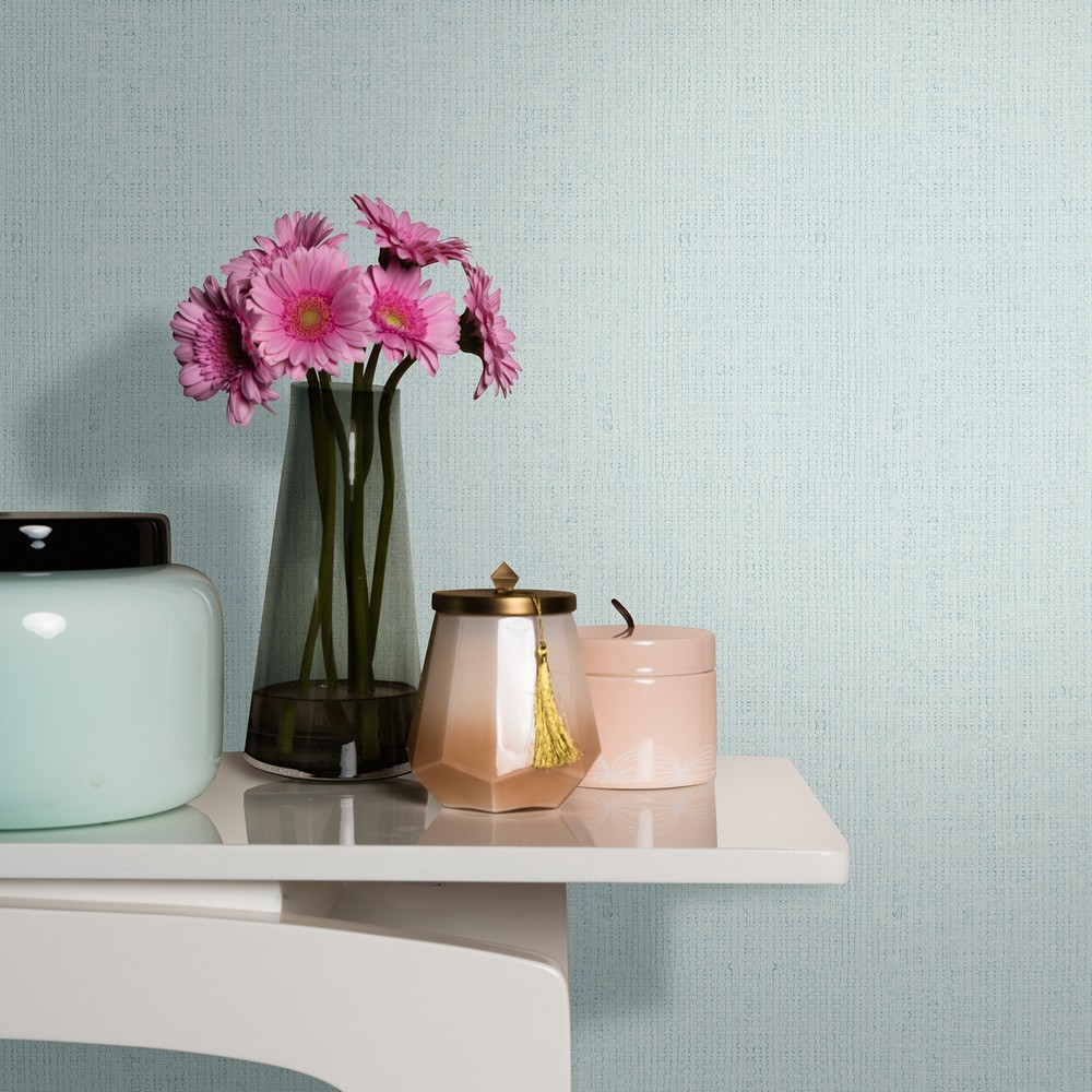 Brewster Wallcovering Vanora Blue Linen Wallpaper Wallpaper