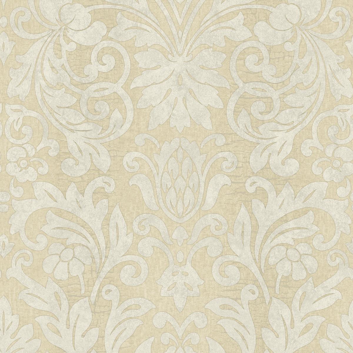 Brewster Wallcovering Nanda Beige Grand Damask Wallpaper